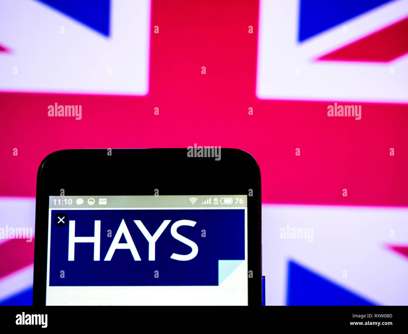 Hays plc company logo seen displayed on smart phone Stock Photo - Alamy