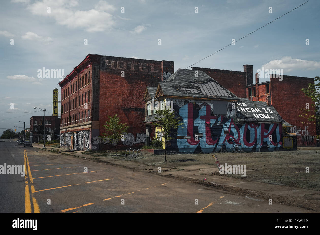 Detroit, Michigan, United States - October 18 2018 : View of Michigan ...