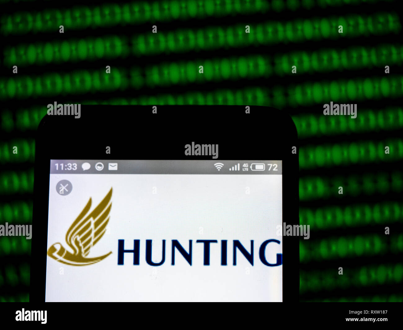Hunting plc company logo seen displayed on smart phone Stock Photo - Alamy