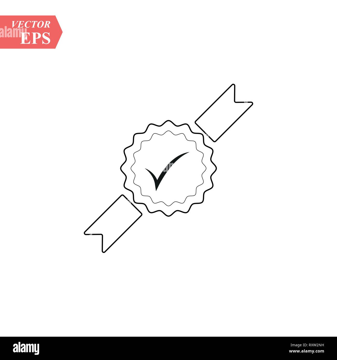 Award medal icon. Winner emblem with tick symbol. circle buttons with ...