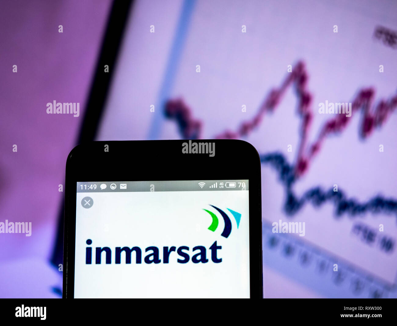 Inmarsat plc company logo seen displayed on smart phone Stock Photo - Alamy