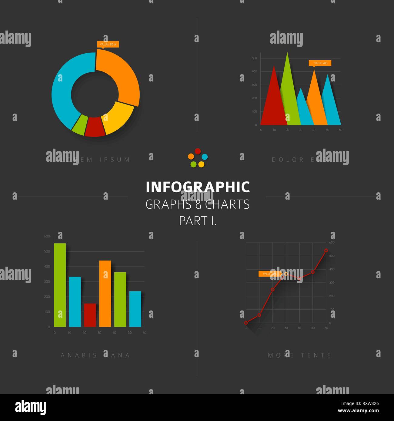 Pie chart bundle vector vectors hi-res stock photography and images - Alamy