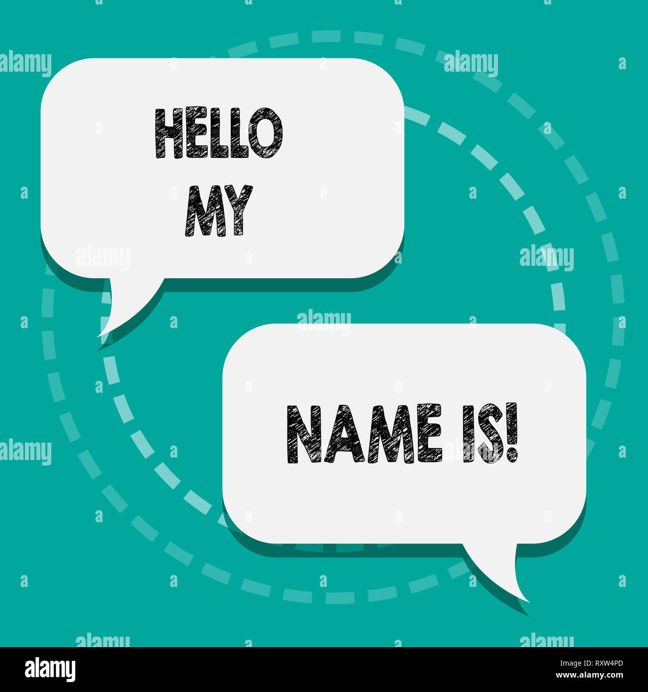 Writing note showing Hello My Name Is. Business concept for Introduce ...