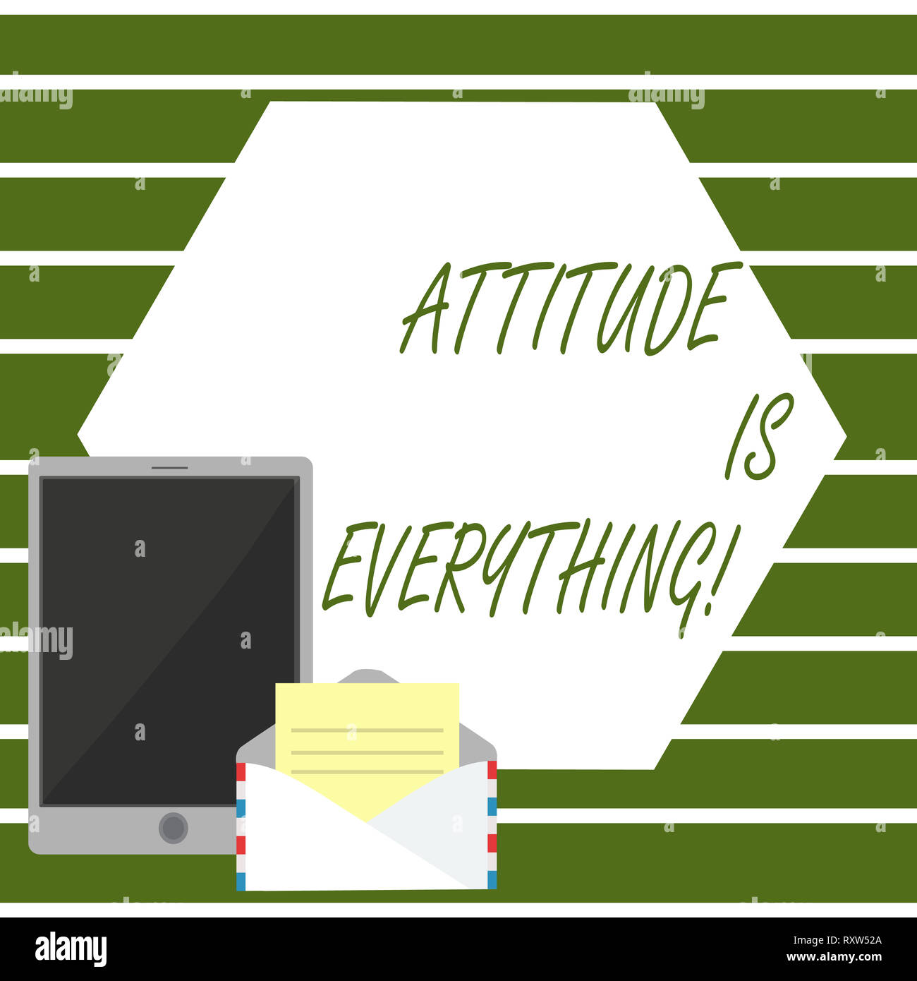 Writing note showing Attitude Is Everything. Business concept for ...
