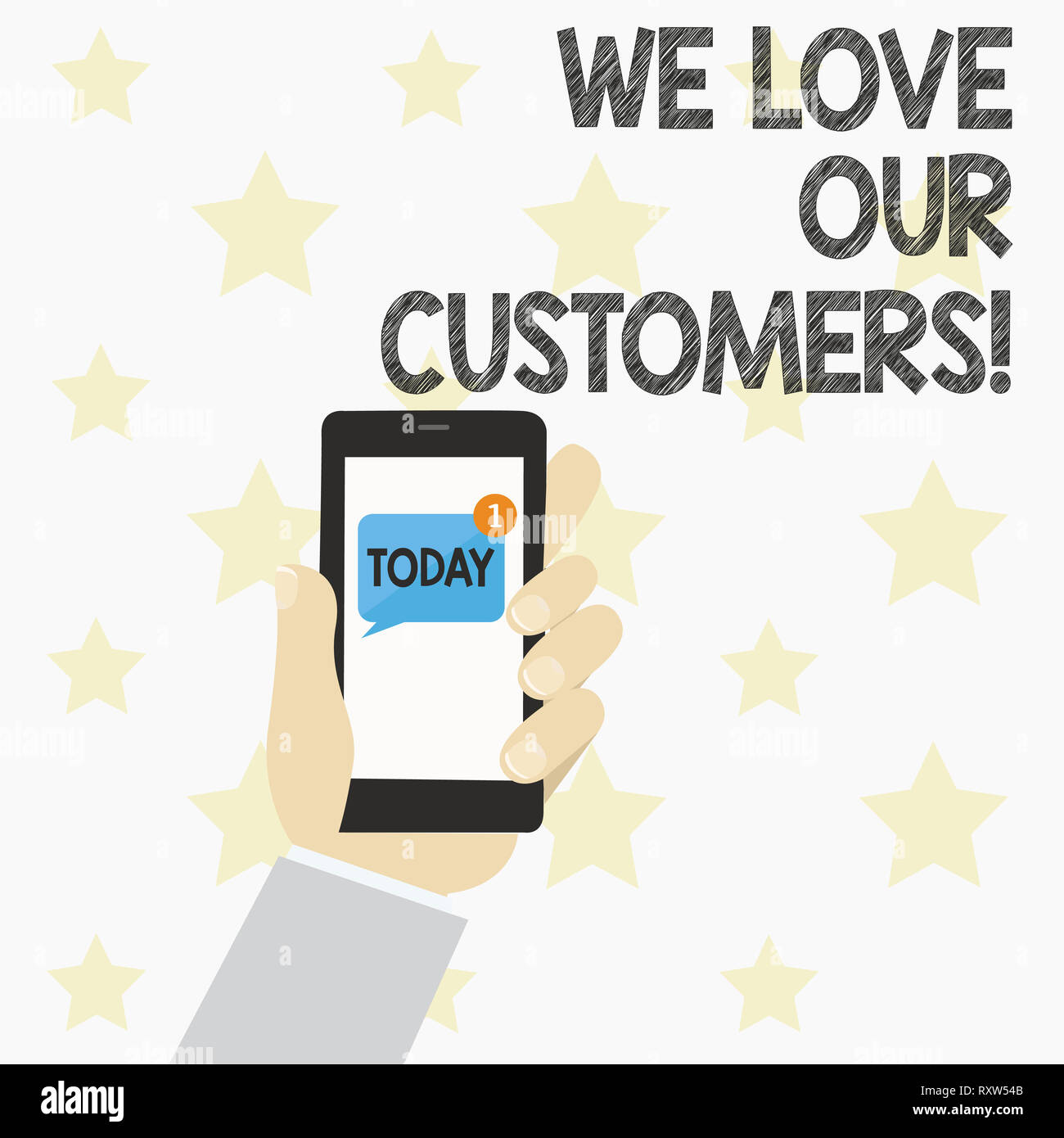 Handwriting text We Love Our Customers. Conceptual photo Client ...