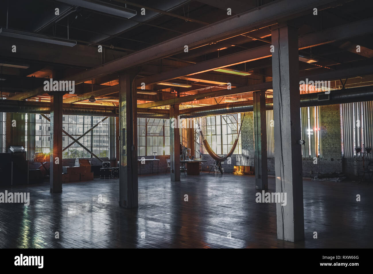 Detroit, Michigan, May 18, 2018: Inside view of abandoned Loft flat in ...