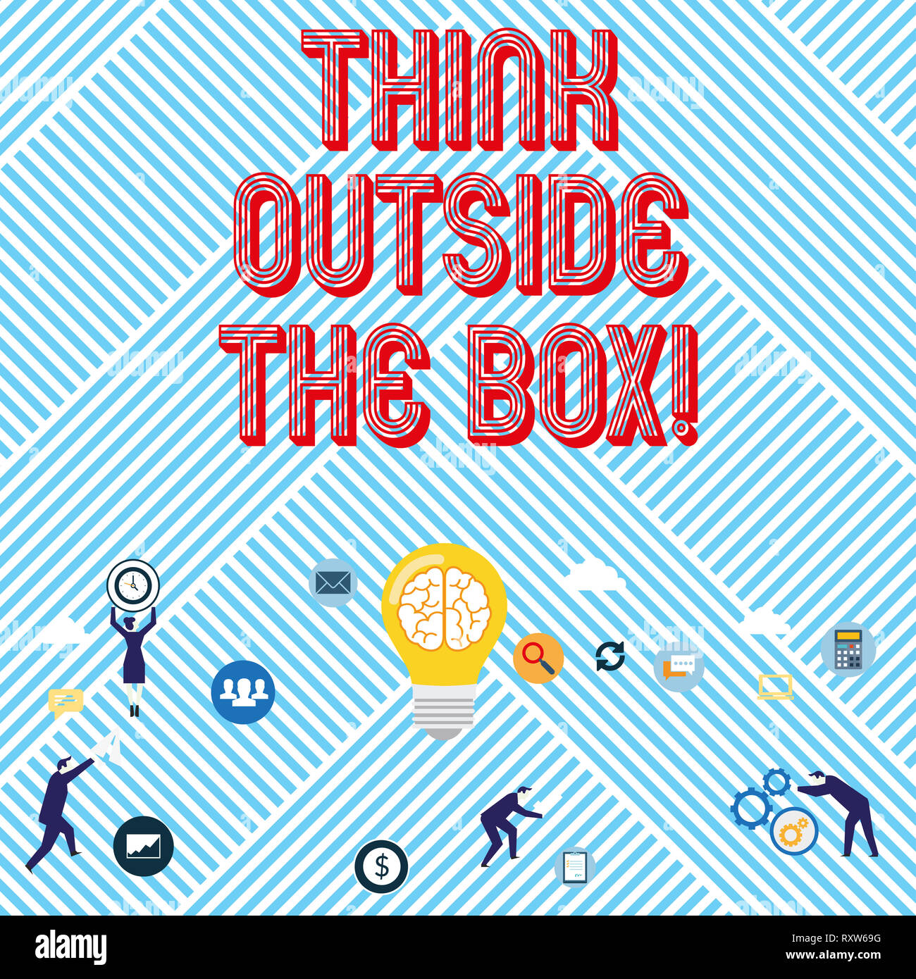 Text sign showing Think Outside The Box. Business photo text Thinking ...