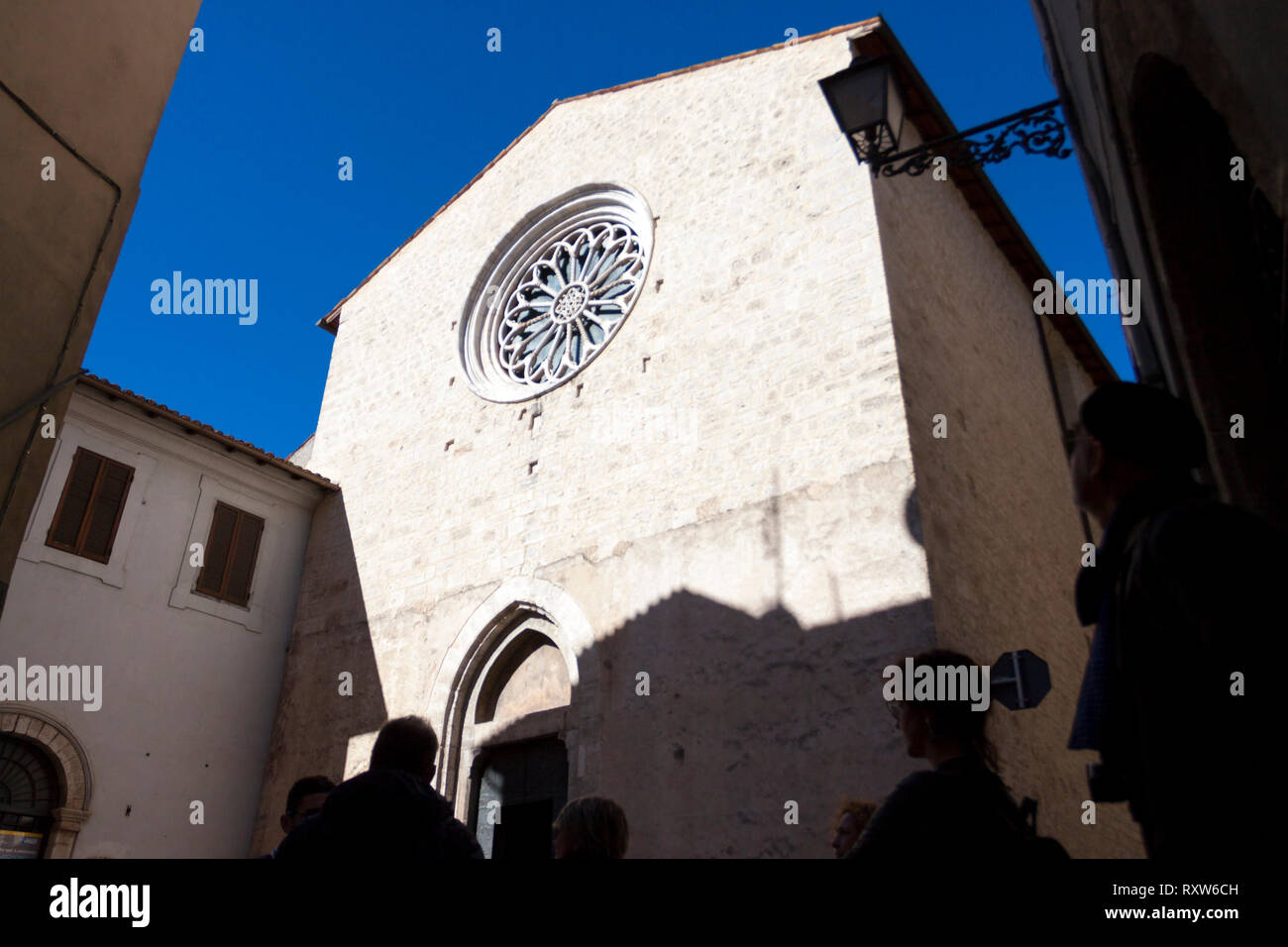 Facade of a medieval church. Alatri, Lazio. Italy Stock Photo - Alamy
