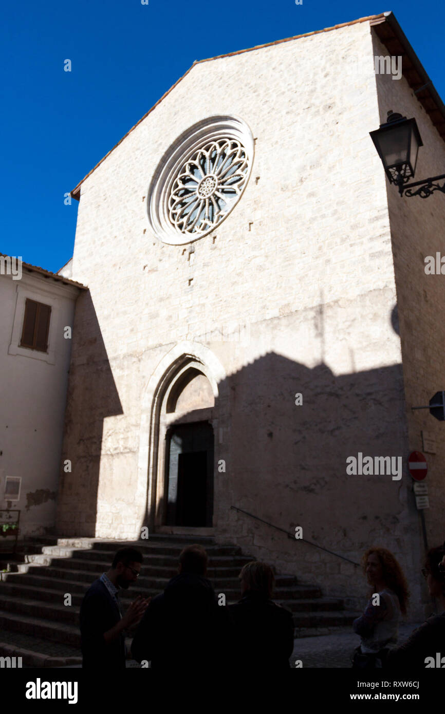 Facade of a medieval church. Alatri, Lazio. Italy Stock Photo - Alamy