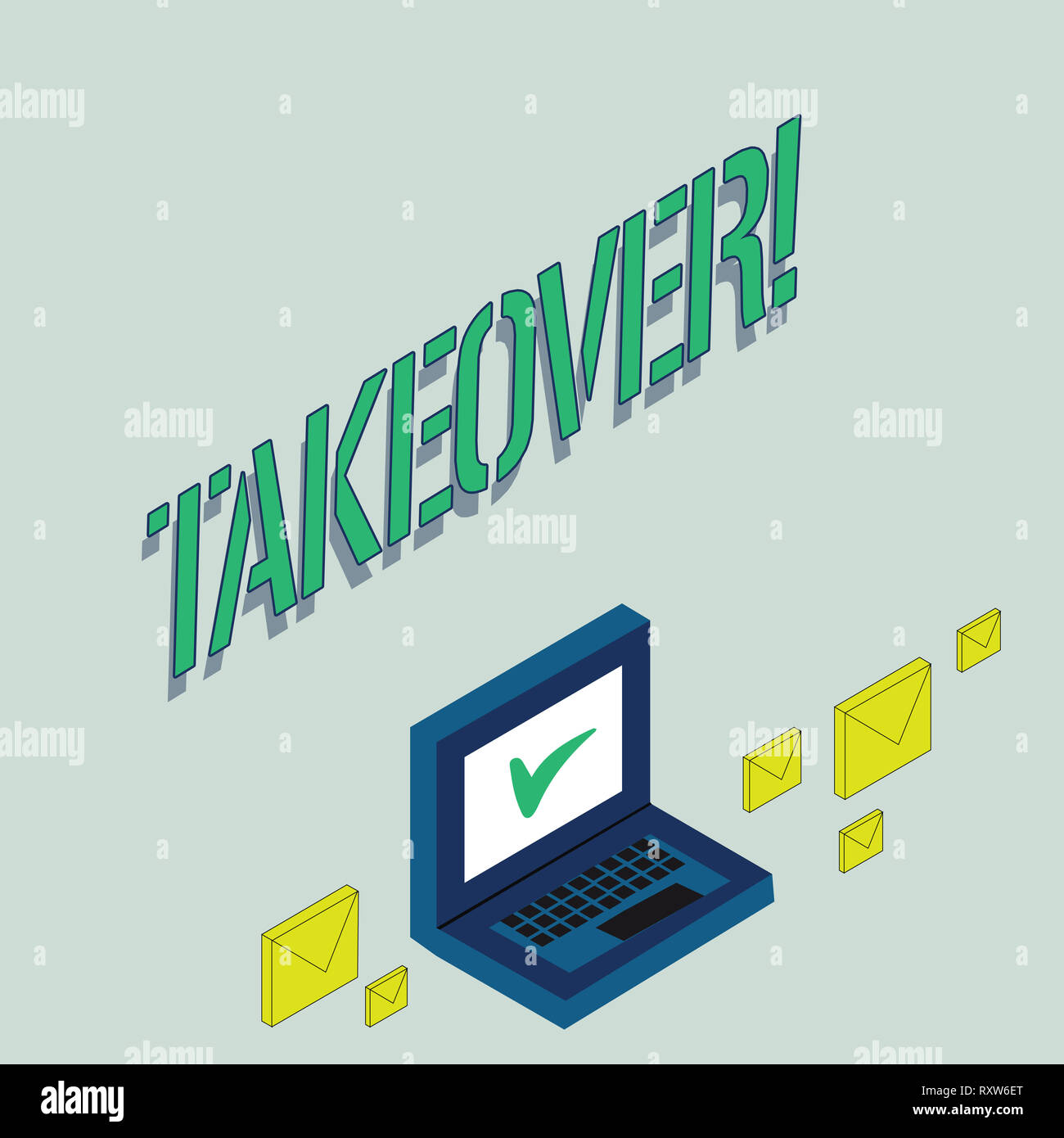 Writing note showing Takeover. Business concept for Assuming control of ...