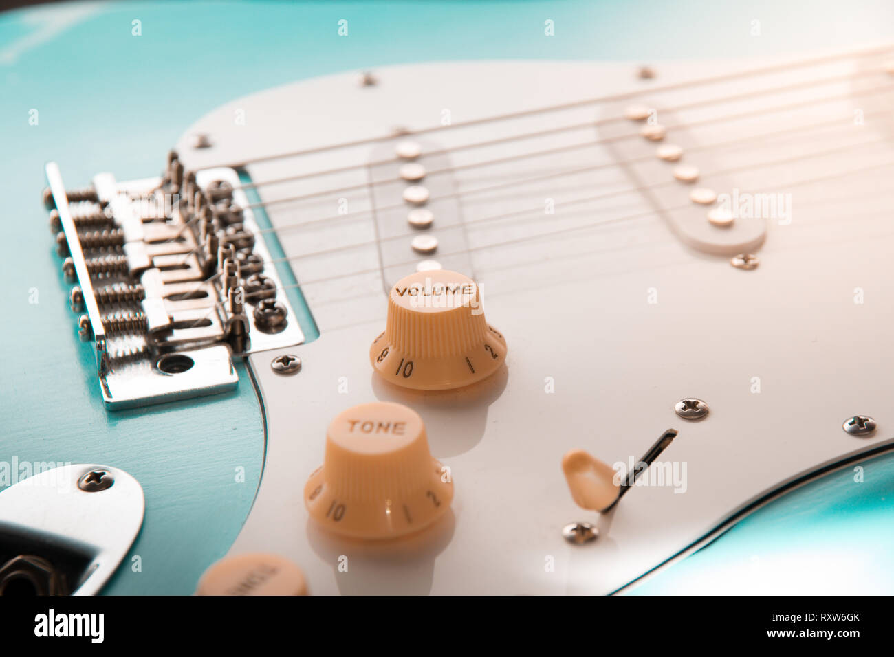 Details and connection of guitar and wire cable jack. Tone and volume ...