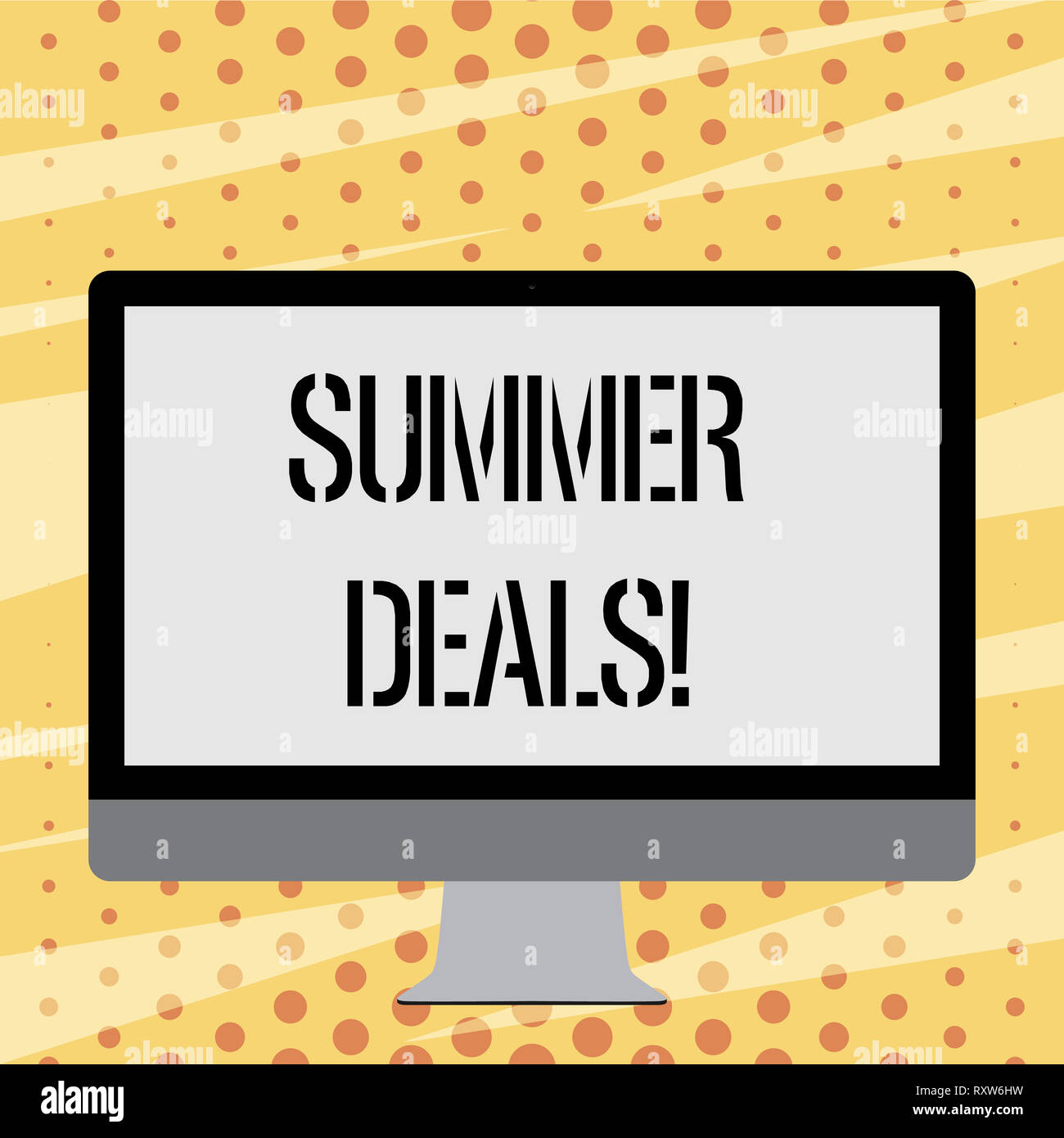 Text sign showing Summer Deals. Business photo showcasing Special Sales ...