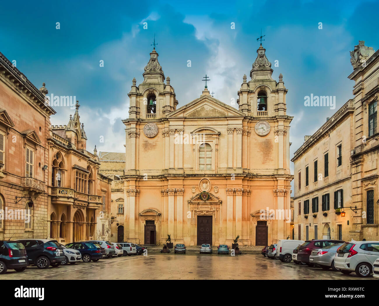 Mdina, Malta: St. Paul's Cathedral is a baroque catholic church ...