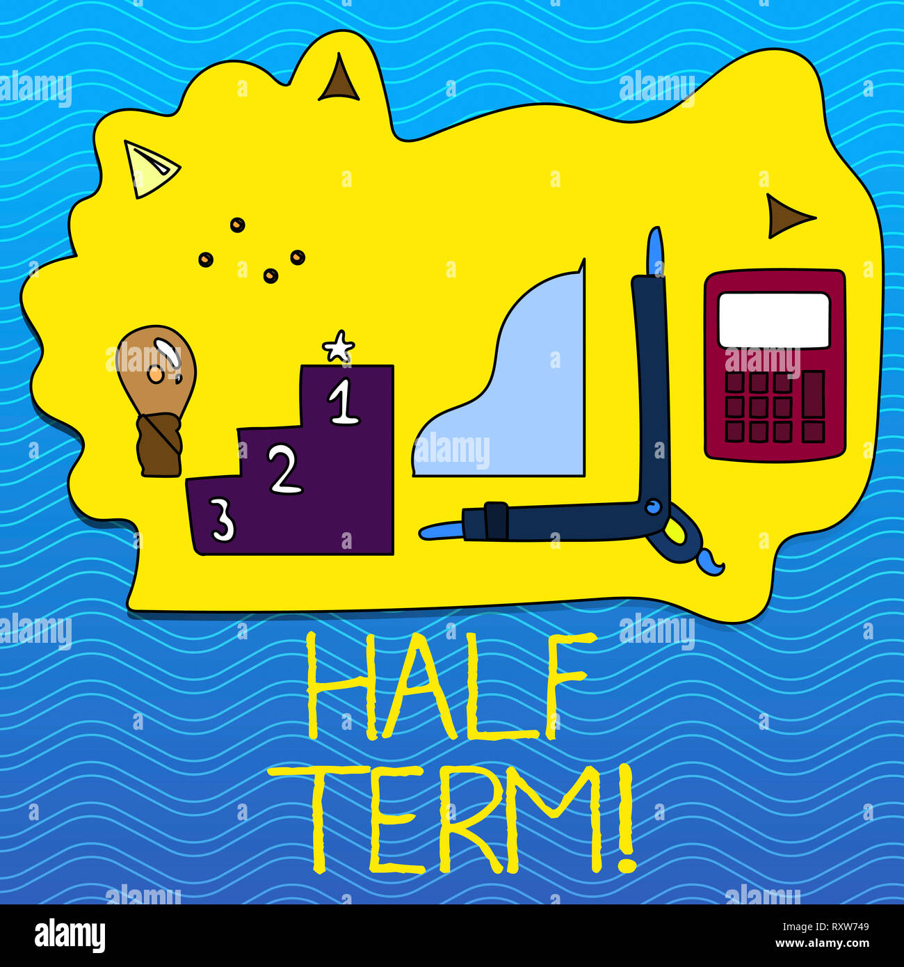 Word writing text Half Term. Business photo showcasing Short holiday in ...