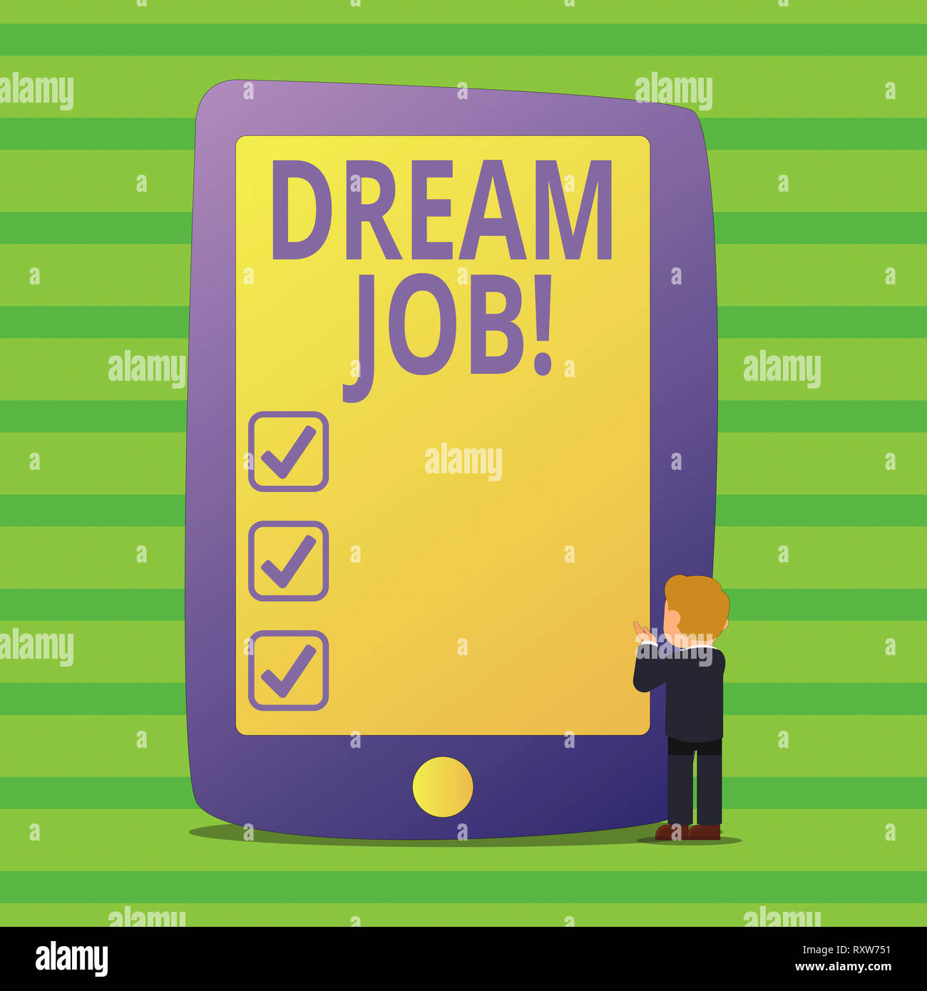 Conceptual hand writing showing Dream Job. Concept meaning To work in ...