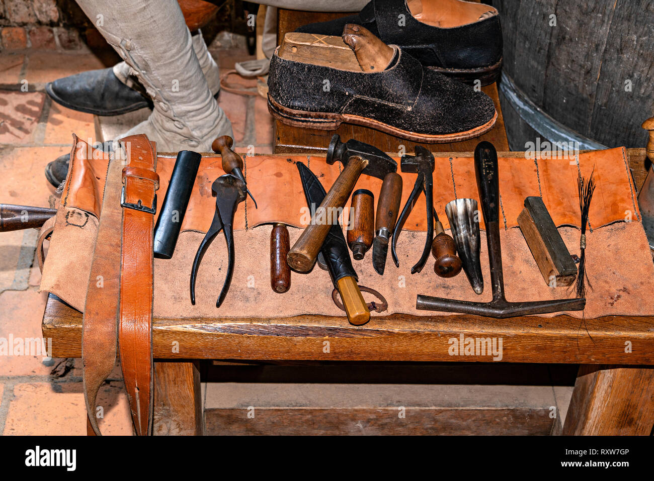 Vintage leather tools hi-res stock photography and images - Alamy