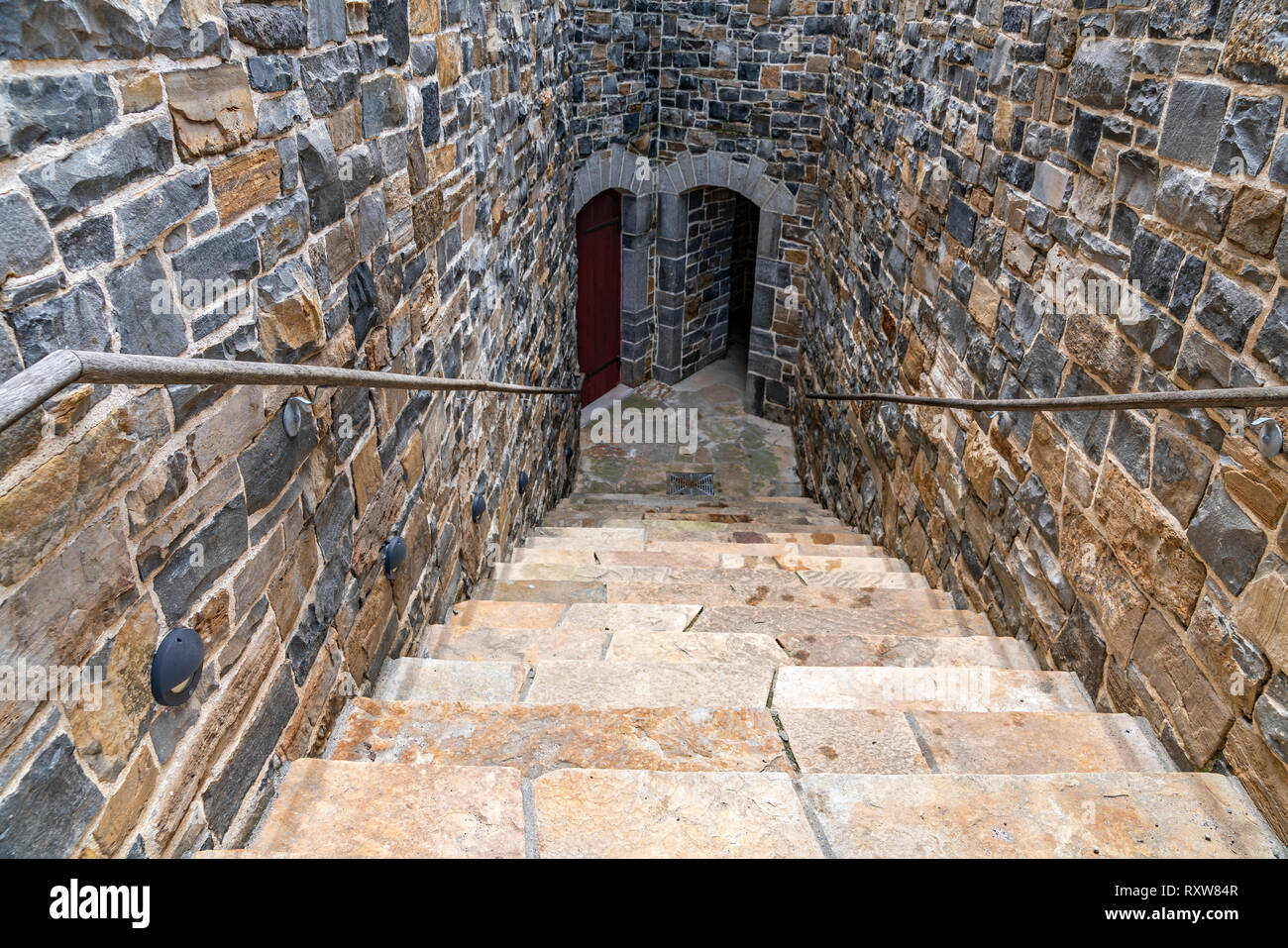 Stone Staircase Down Stock Photo - Alamy