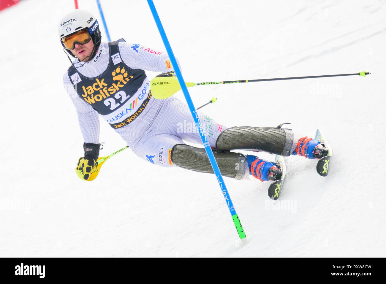 Giuliano Razzoli of Italy in action during the Slalom race at the Audi ...