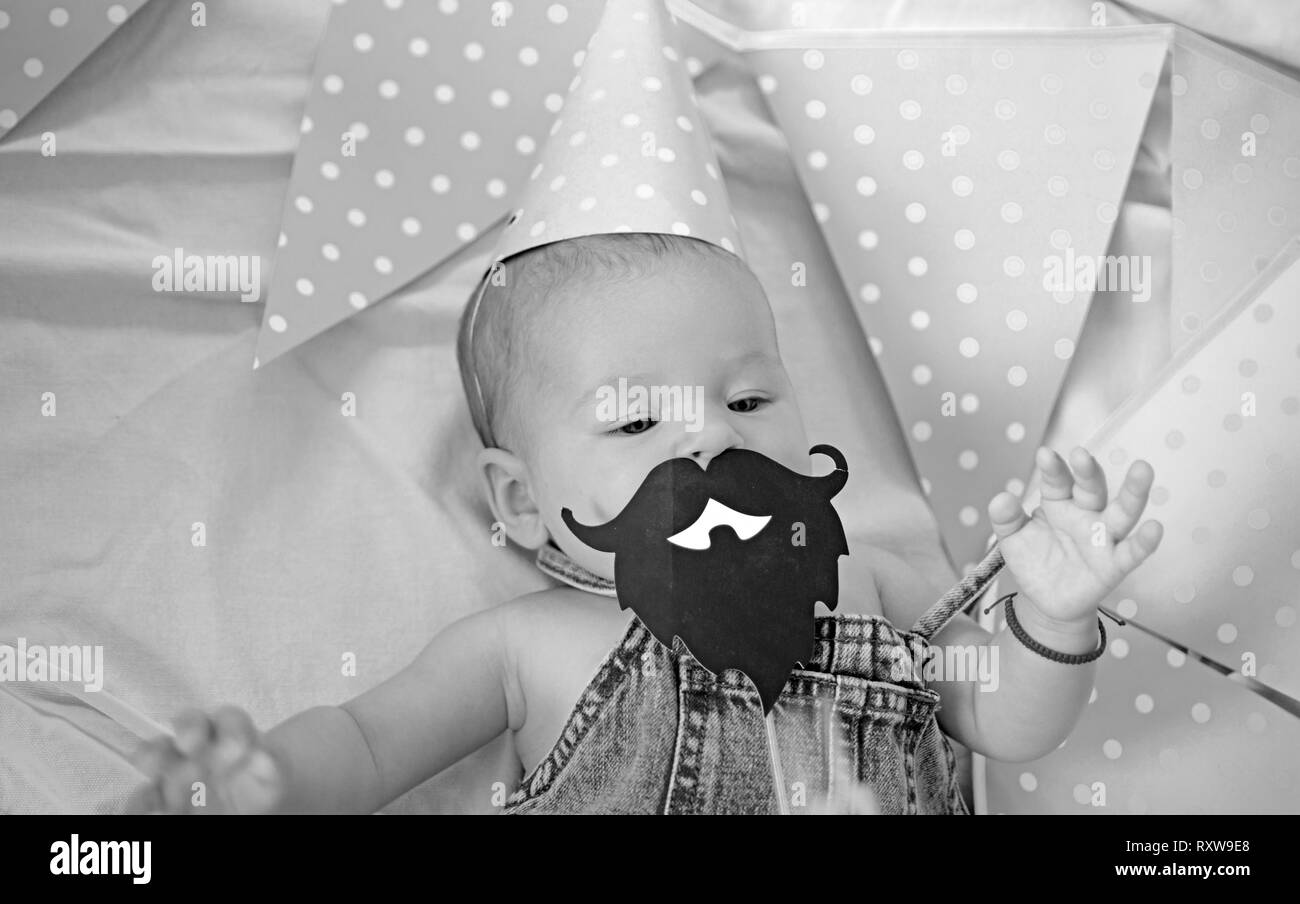 He is such a funny little guy. Childhood happiness. Portrait of happy ...