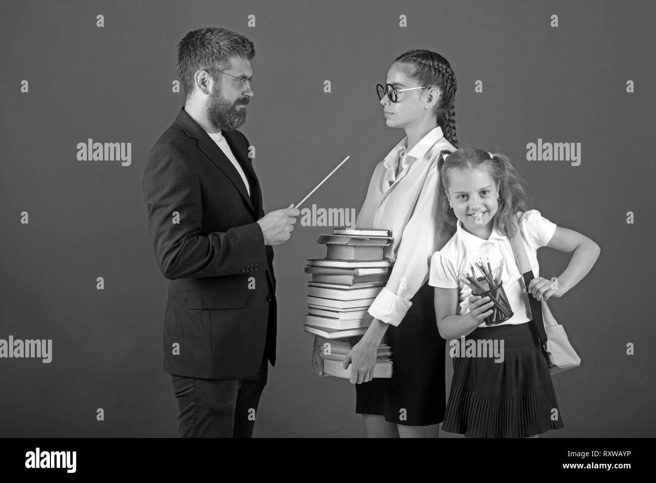 Strict school teacher Black and White Stock Photos & Images - Alamy