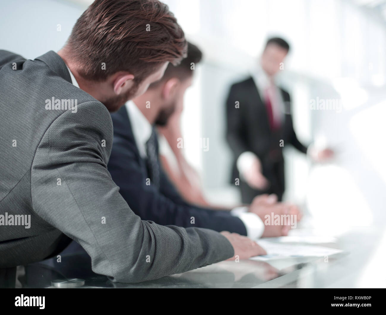 project Manager makes a presentation for the business team Stock Photo ...