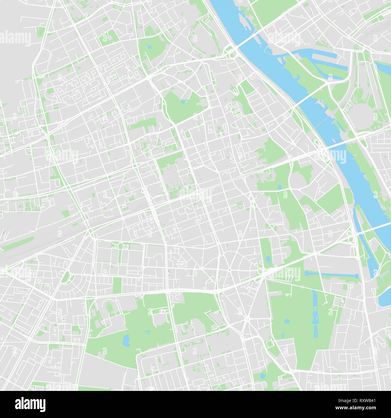 Warsaw Map Printable Detailed Map Poster Vector & Photo (Free Trial)