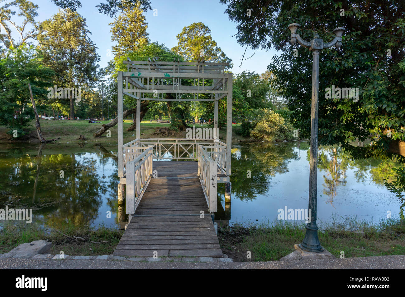 Scene view of a pier at Sarmiento Park, Córdoba, Argentina Stock Photo ...
