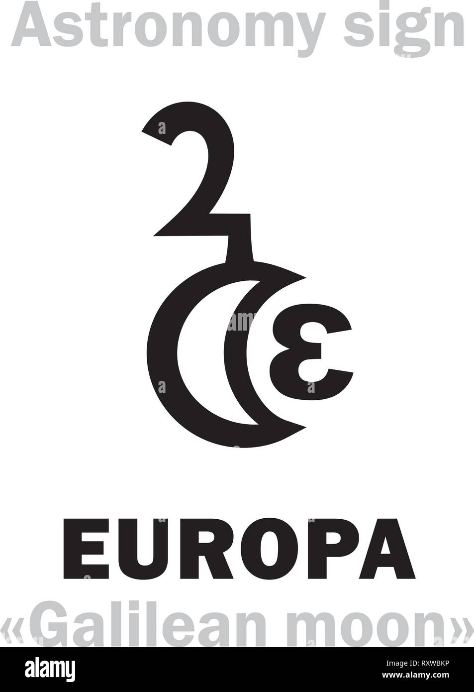 Astrology Alphabet: EUROPA («Galilean moon II»), one of the four large ...