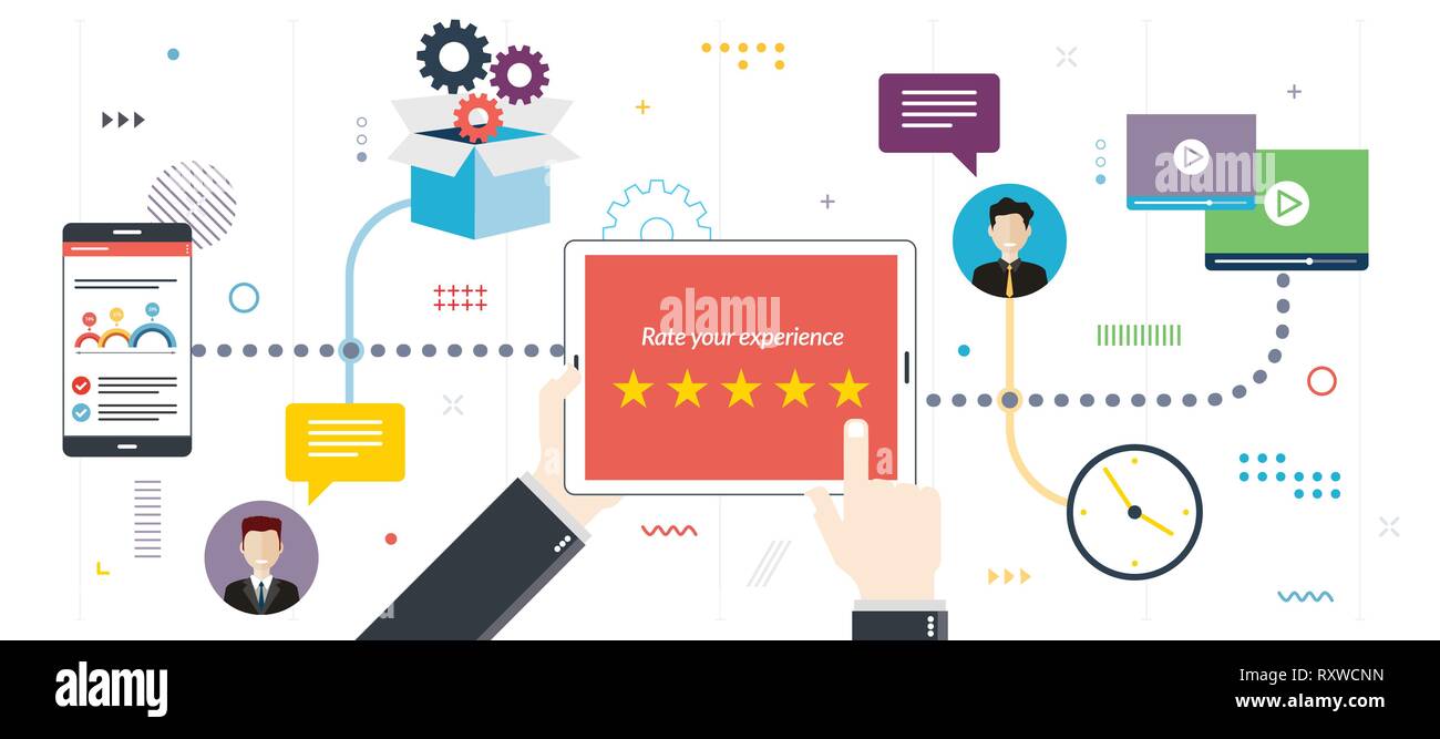 Rating system, feedback and qualification. Rating system on tablet ...