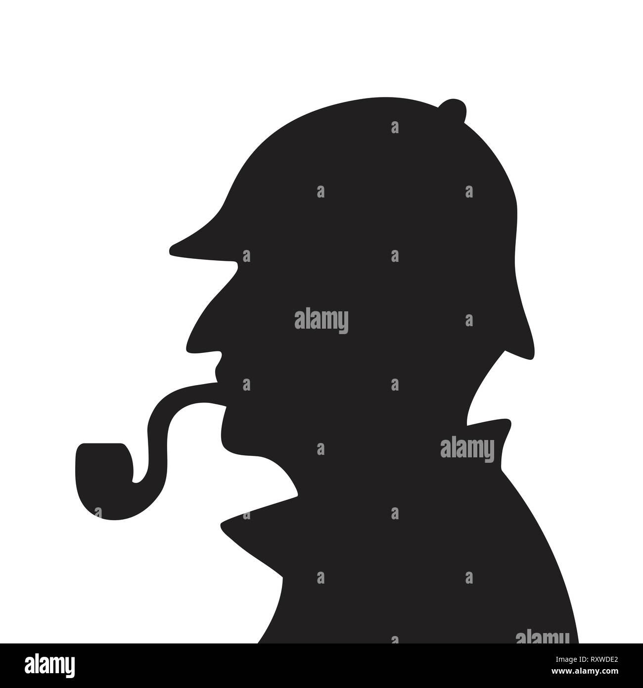 Silhouette of sherlock holmes hi-res stock photography and images - Alamy