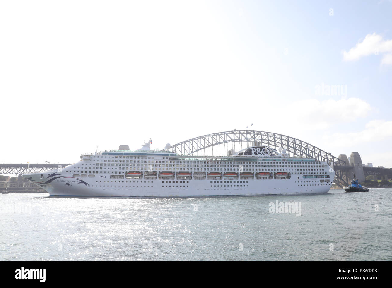 The P&O operated Pacific Explorer cruise ship moored at the Overseas ...