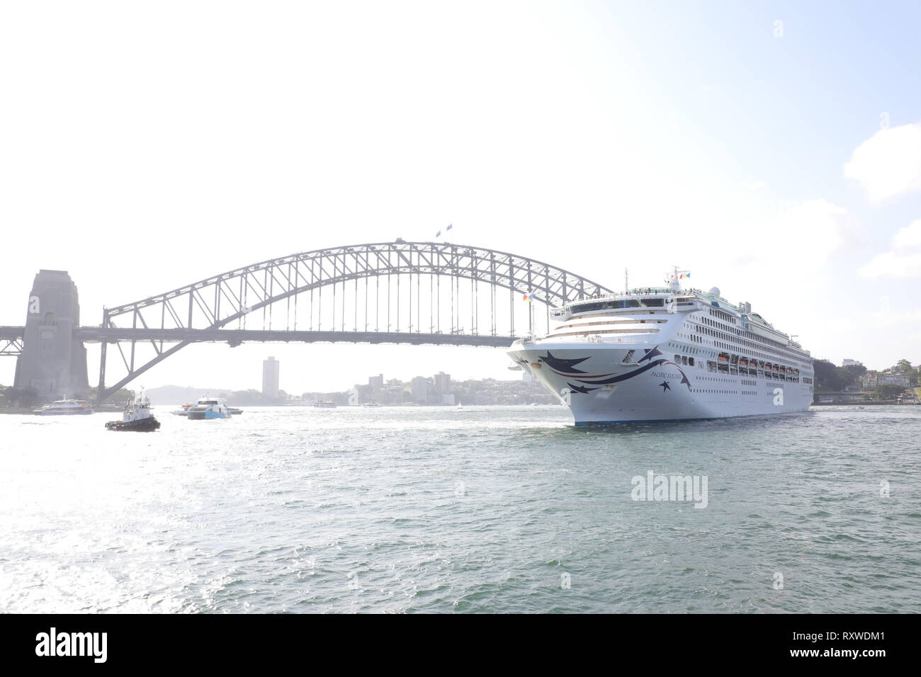 The P&O operated Pacific Explorer cruise ship moored at the Overseas ...