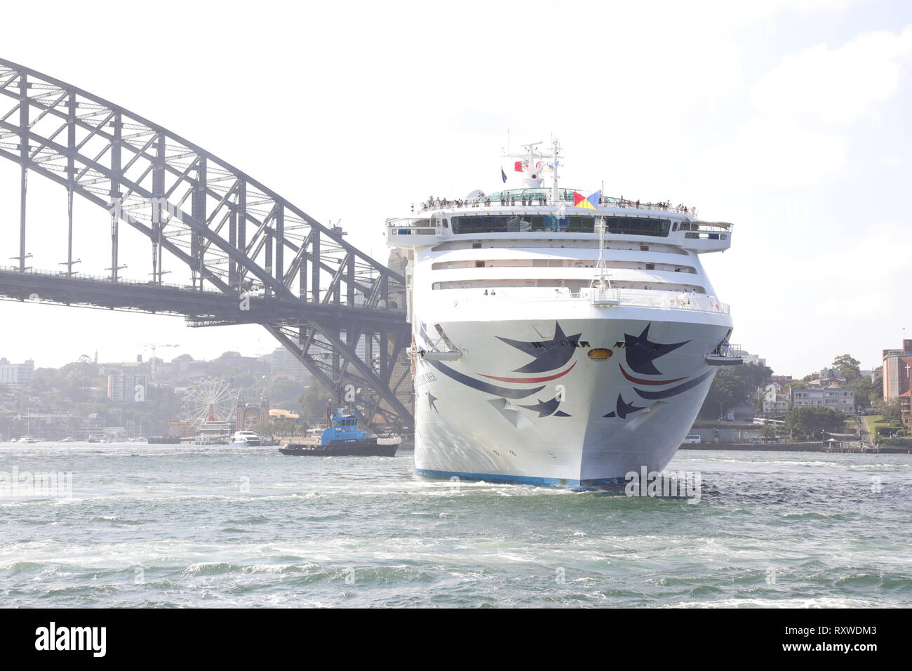 The P&O operated Pacific Explorer cruise ship moored at the Overseas ...