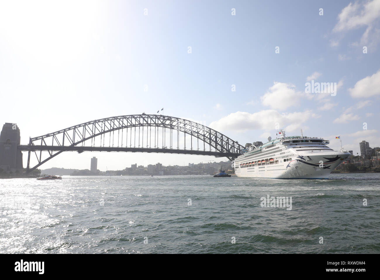 The P&O operated Pacific Explorer cruise ship moored at the Overseas ...