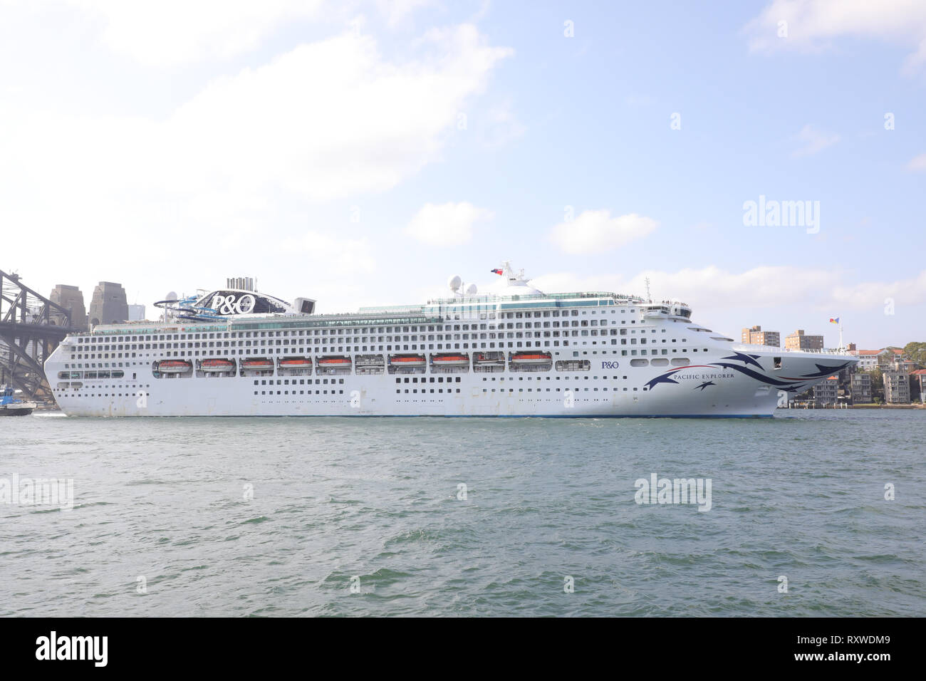 The P&O operated Pacific Explorer cruise ship moored at the Overseas ...