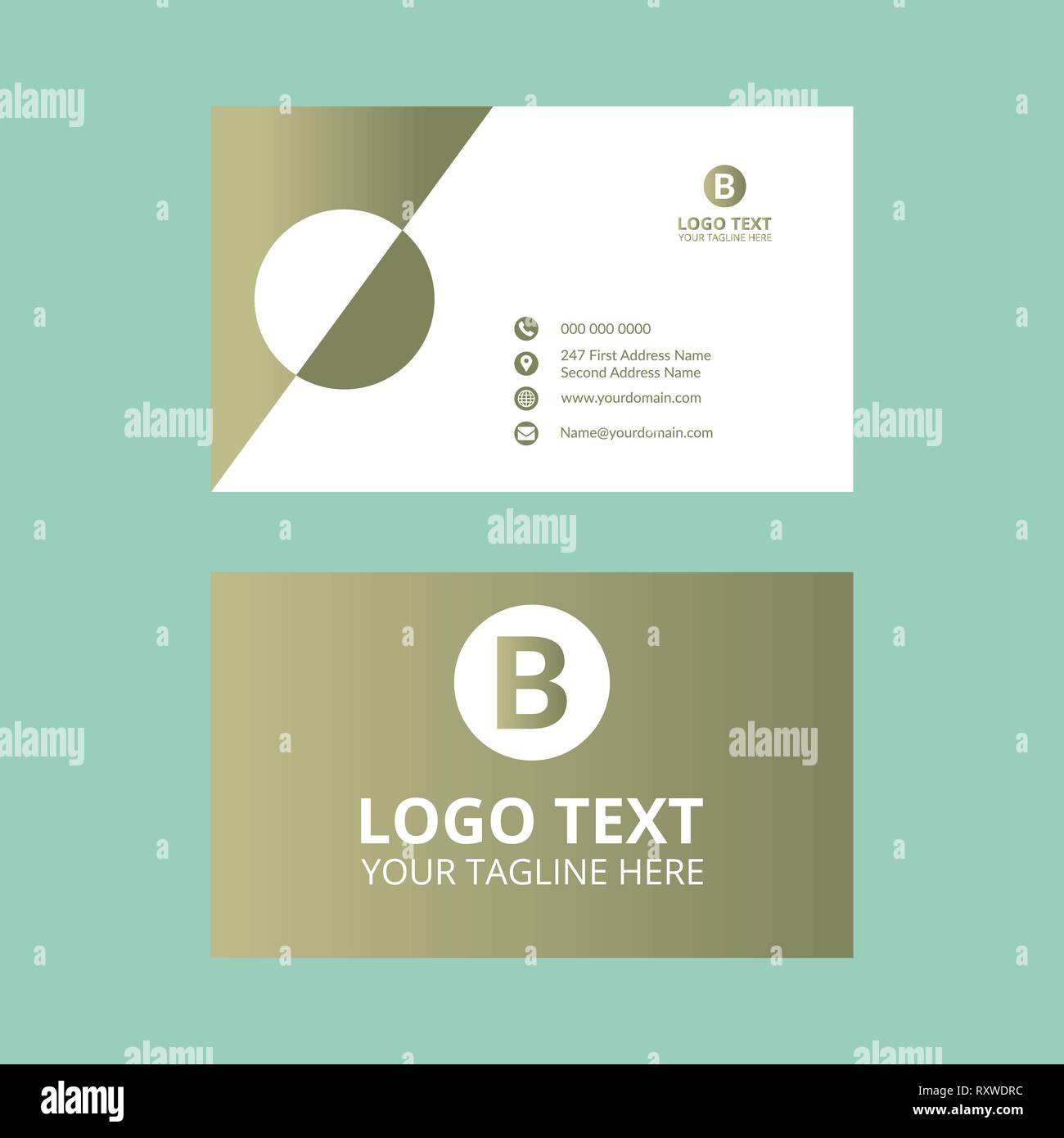 Olive Awesome Color Business card Stock Vector Image & Art - Alamy