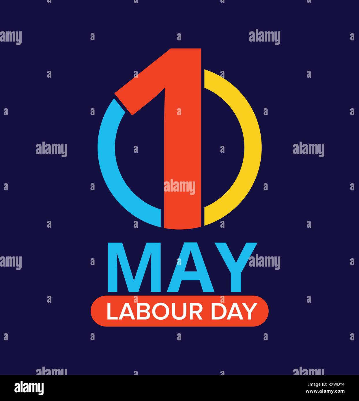 Red blue labour design Stock Vector Images - Alamy