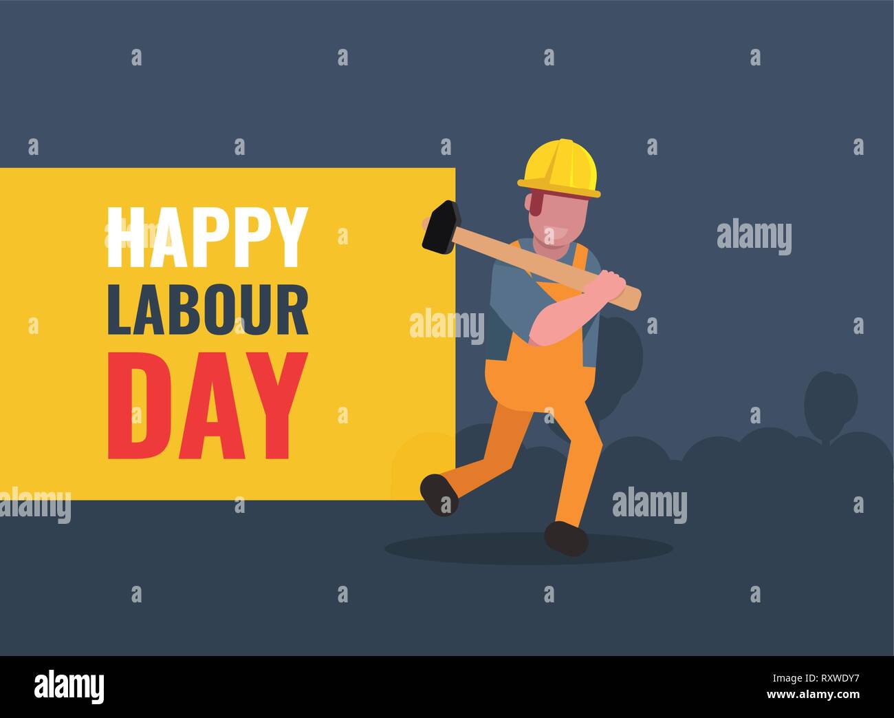 Happy International Labour Day Vector Banner, Poster Stock Vector Image ...