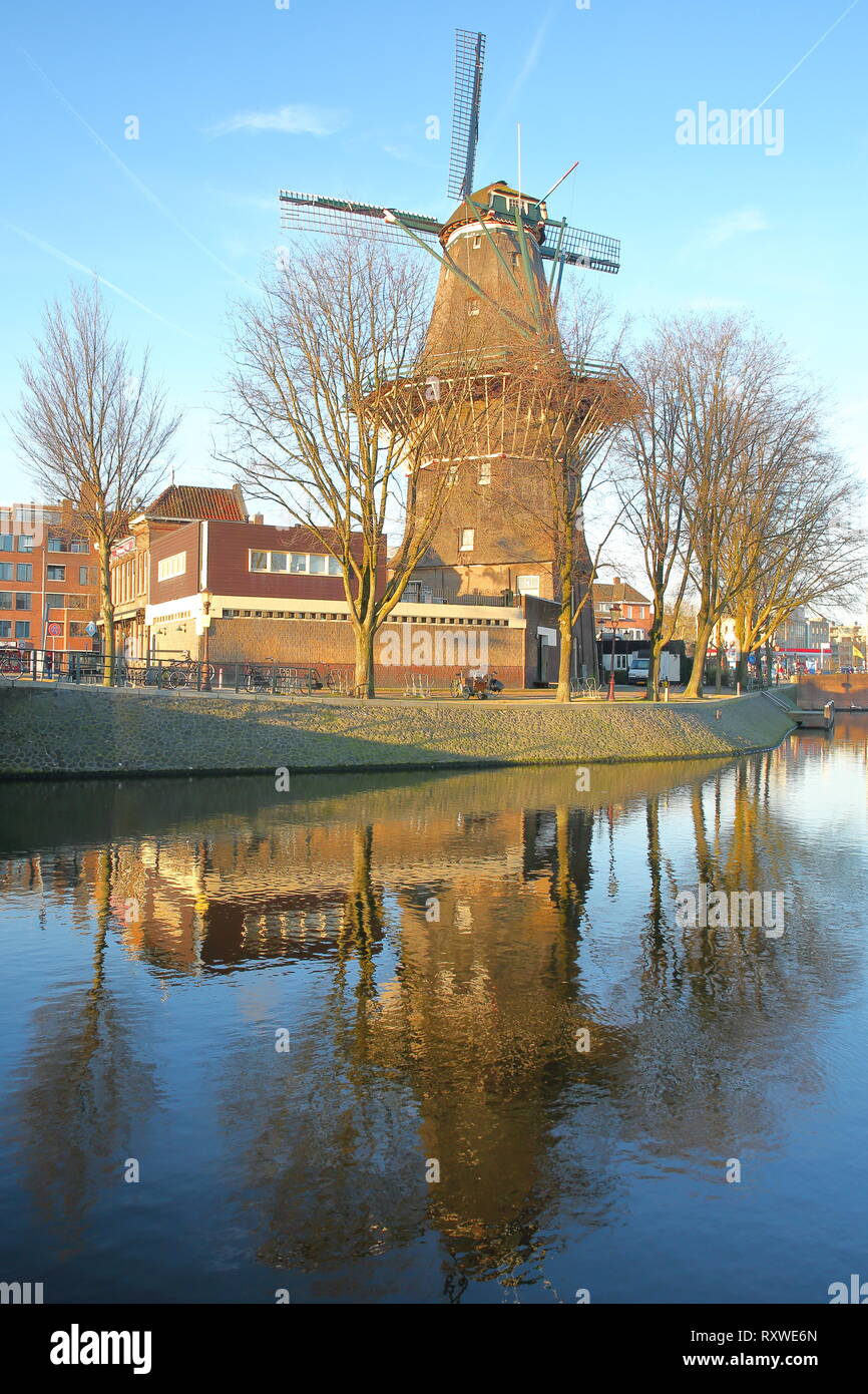 De Gooyer Windmill, the tallest wooden windmill in the country, located ...