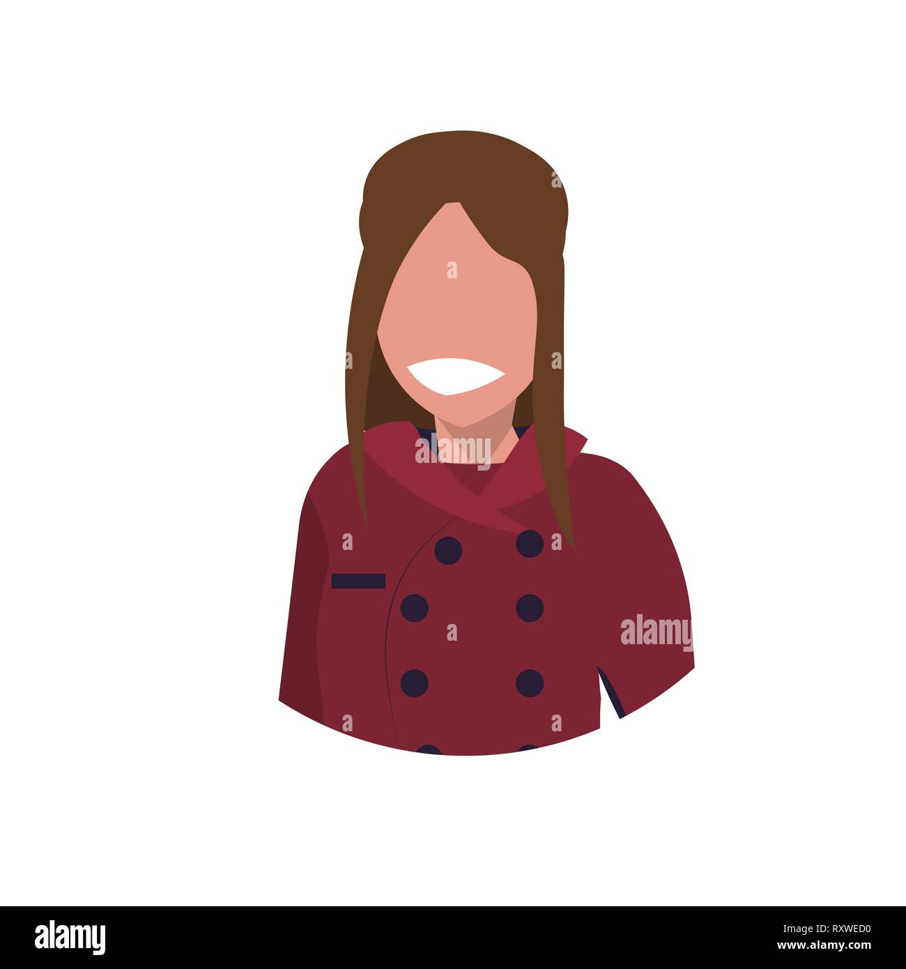 female cook chef face avatar woman in uniform food cooking professional ...
