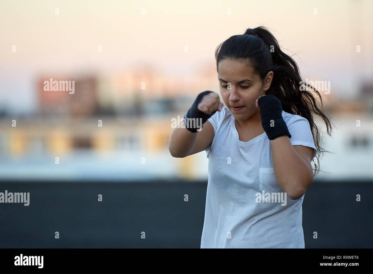 Girl boxing roof hi-res stock photography and images - Alamy