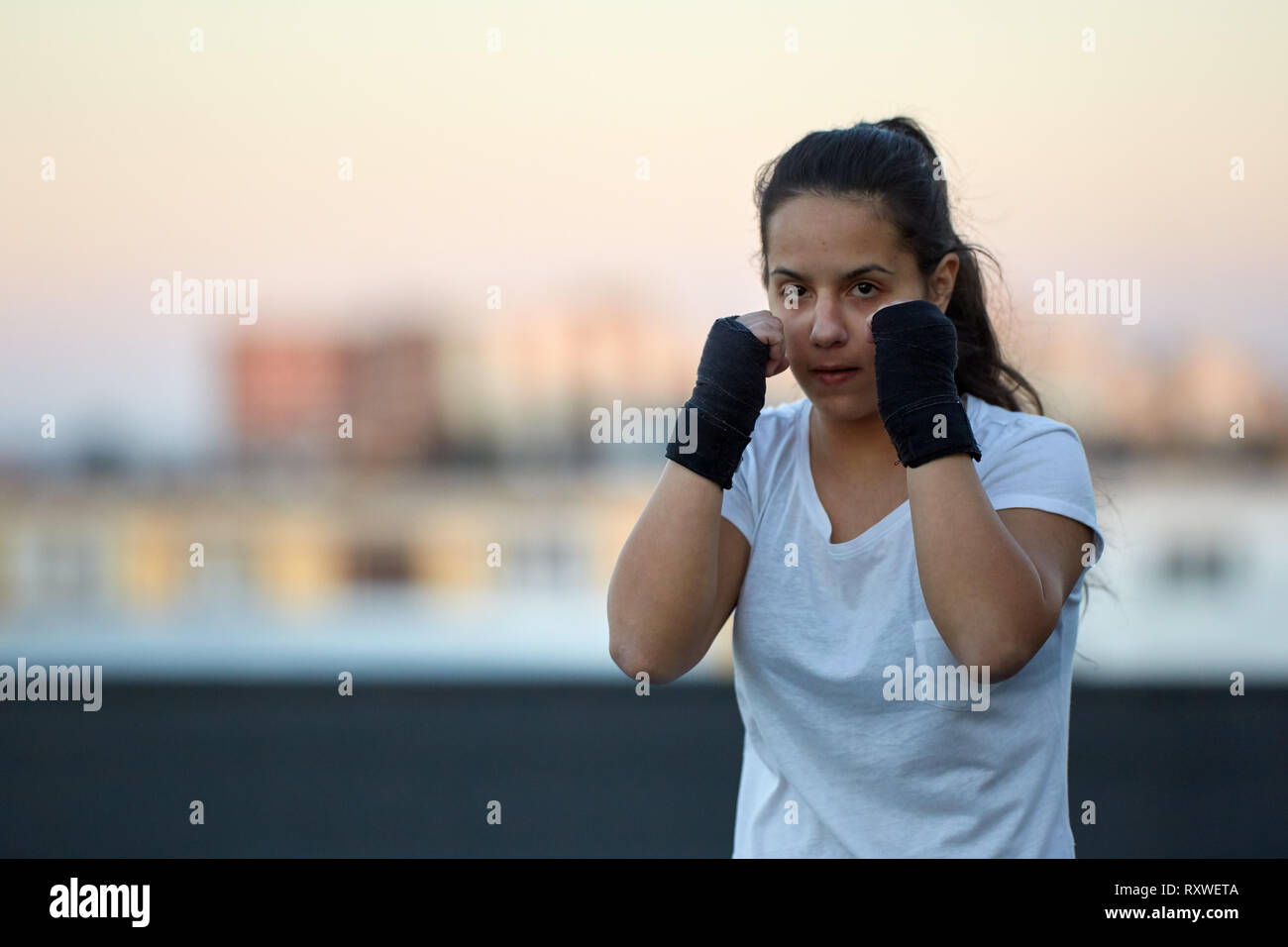 Girl boxing roof hi-res stock photography and images - Alamy