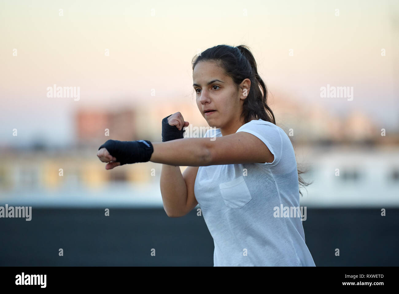Girl boxing roof hi-res stock photography and images - Alamy
