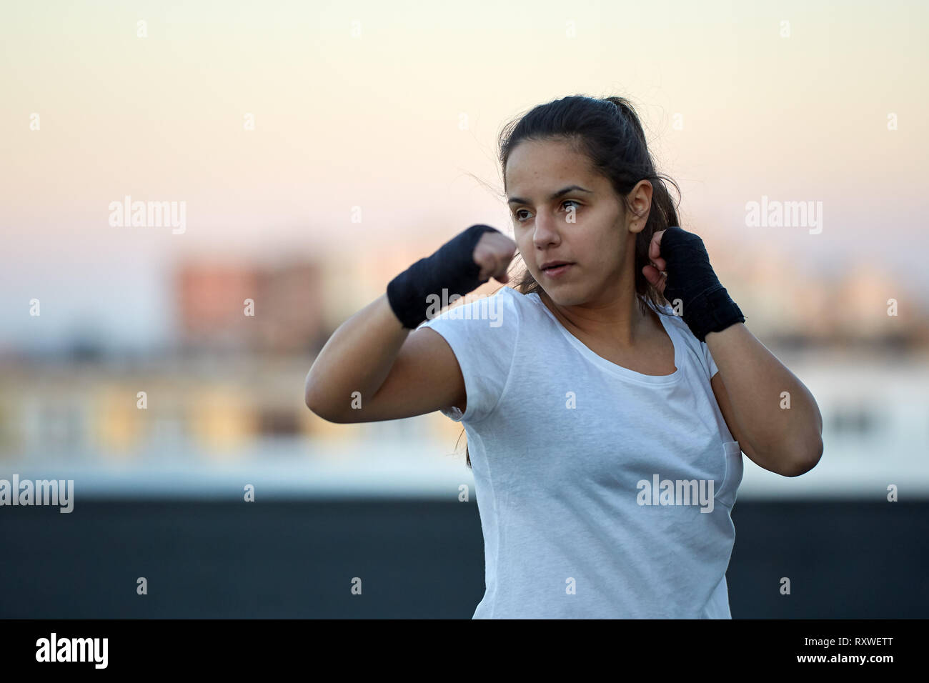 Girl boxing roof hi-res stock photography and images - Alamy
