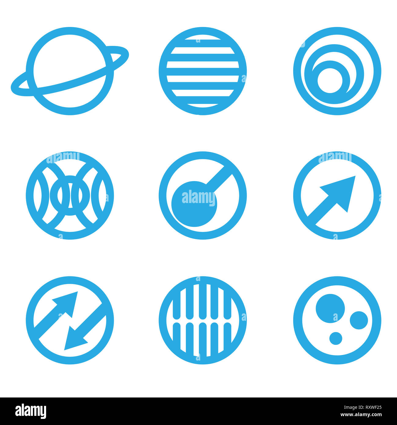 Illustration of abstract blue signs on a White Background Stock Photo ...