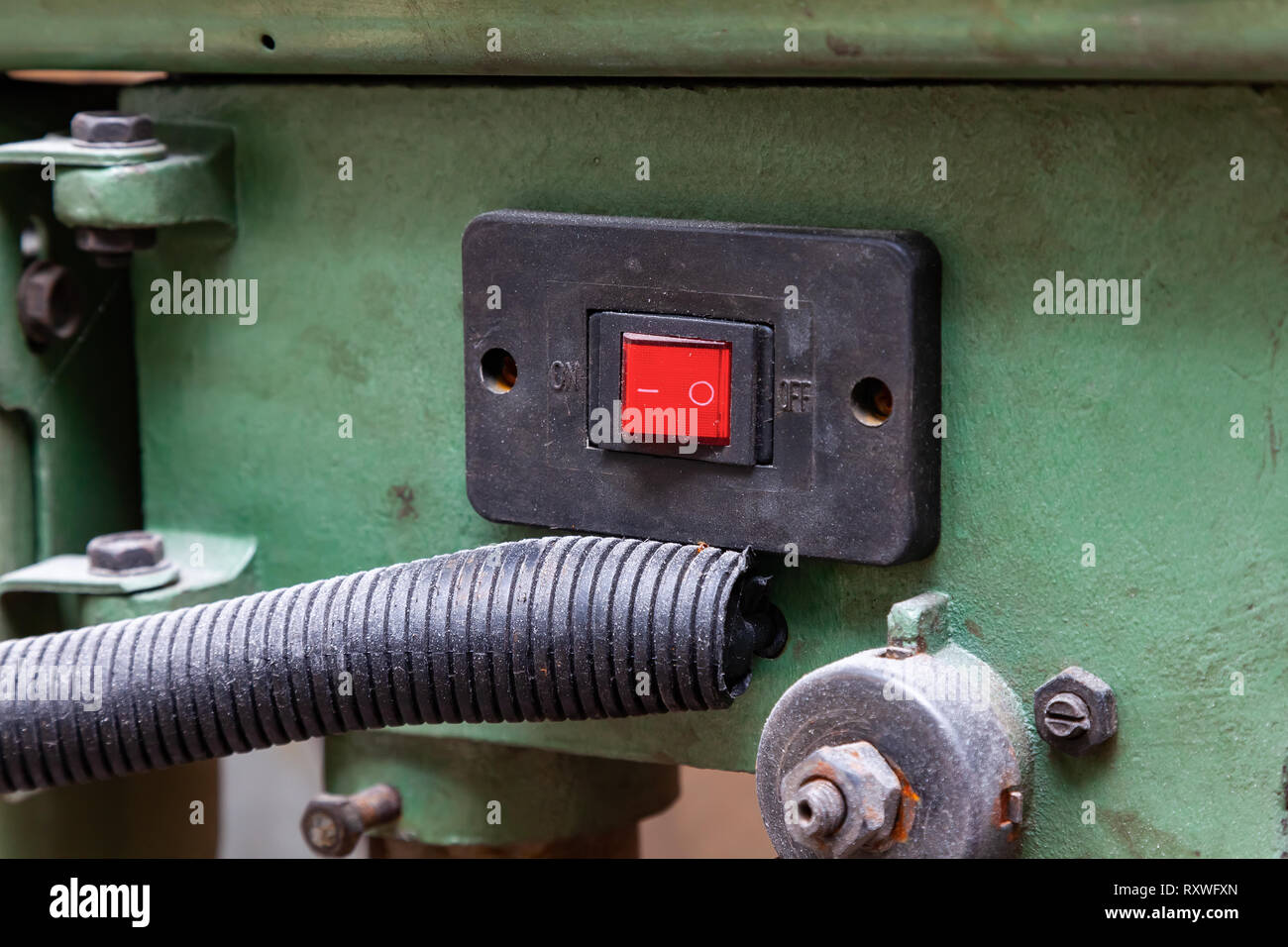 Old emergency stop button hi-res stock photography and images - Alamy
