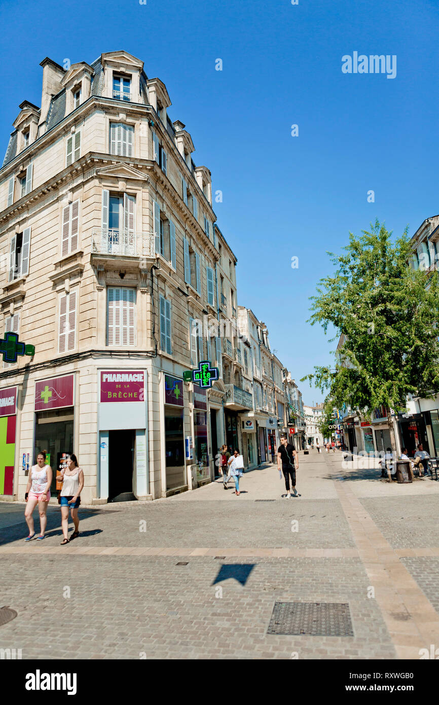 Niort (central-western France): "rue Ricard” street in the city centre ...