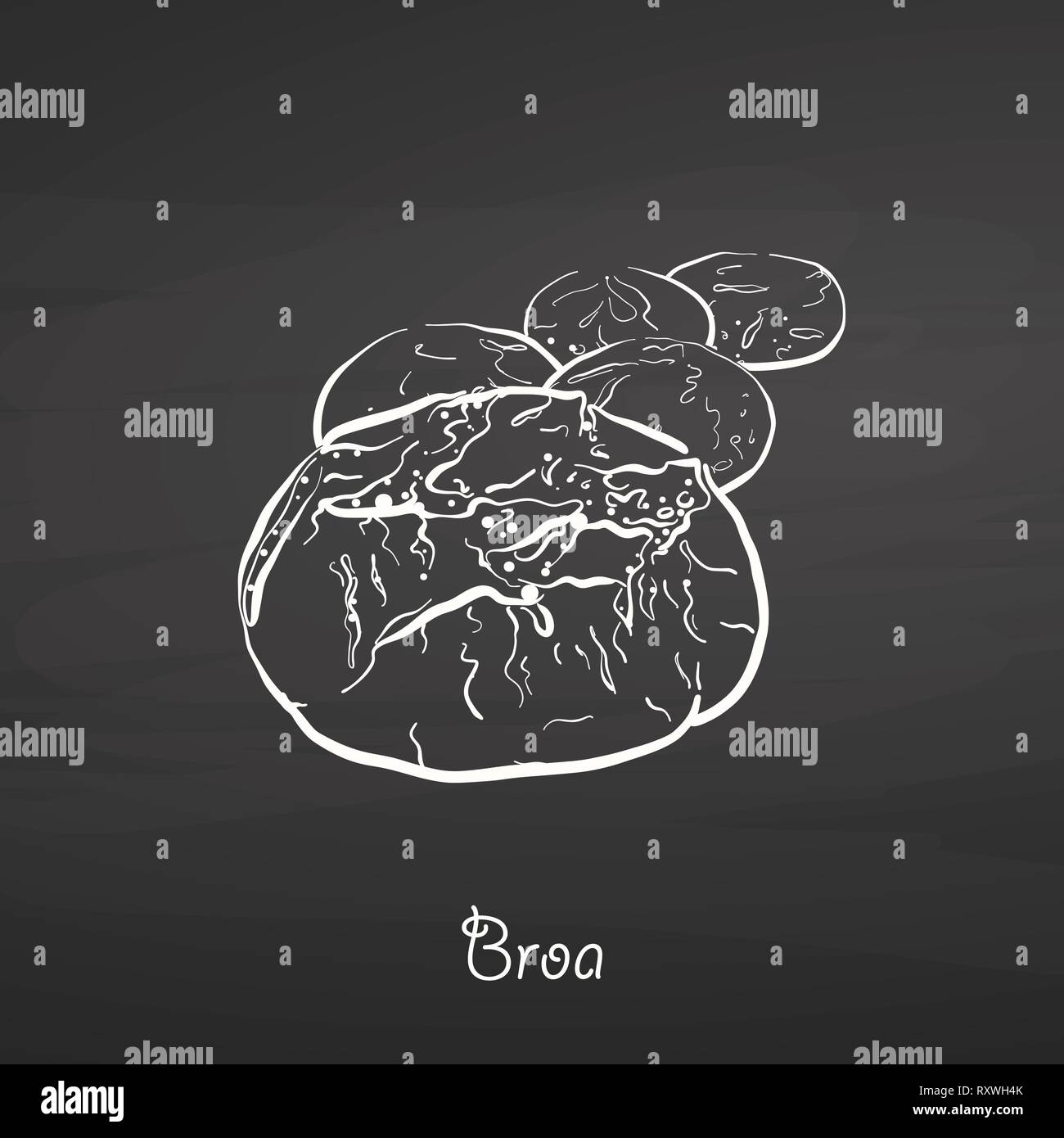 Broa food sketch on chalkboard. Vector drawing of Cornbread, usually ...