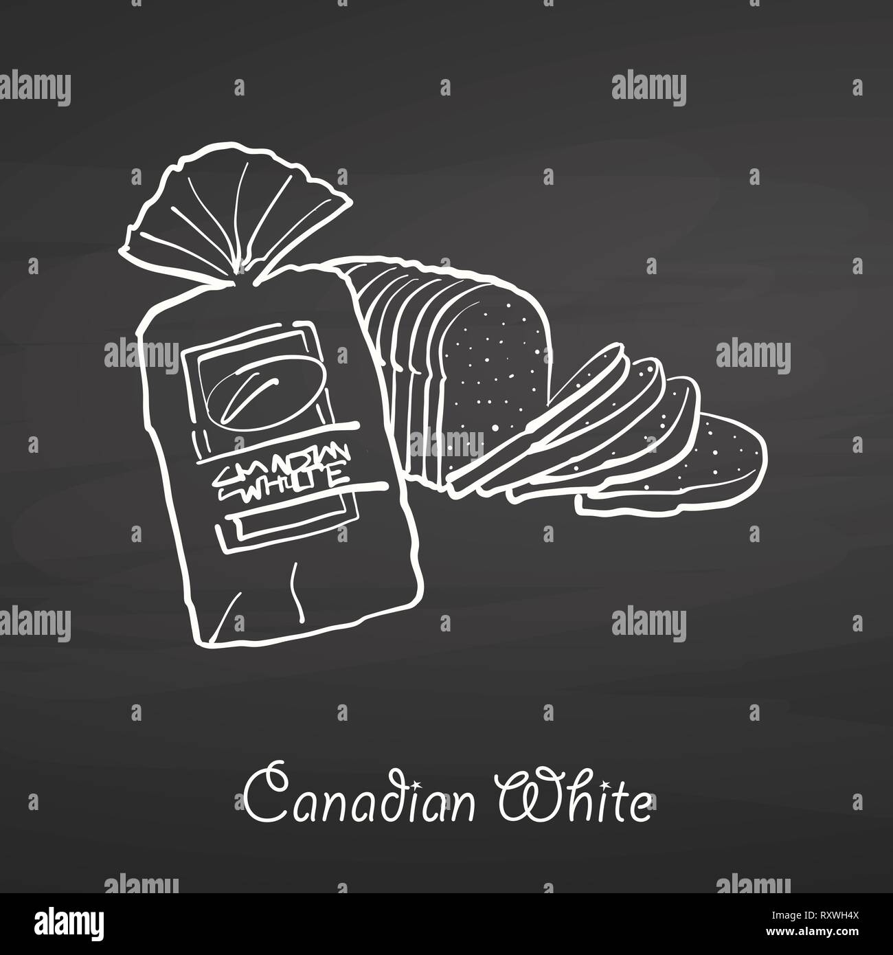 Canadian White food sketch on chalkboard. Vector drawing of White ...