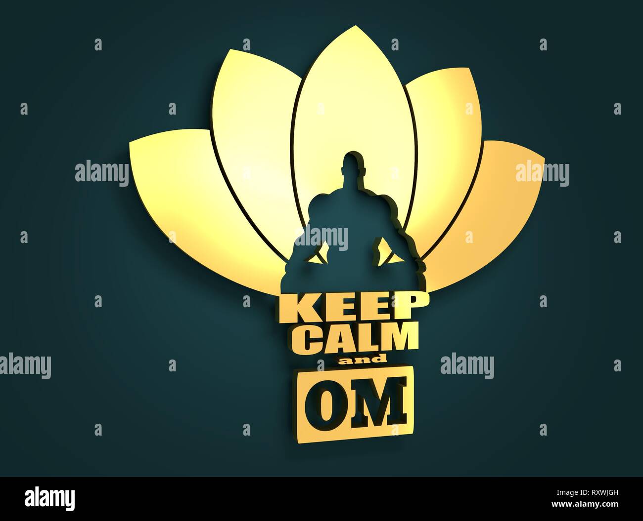 Muscular man meditation Stock Photo - Alamy